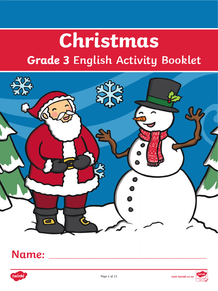 Grade 3 Christmas English Activity Booklet Za HL 627 | PDF | Santa ...