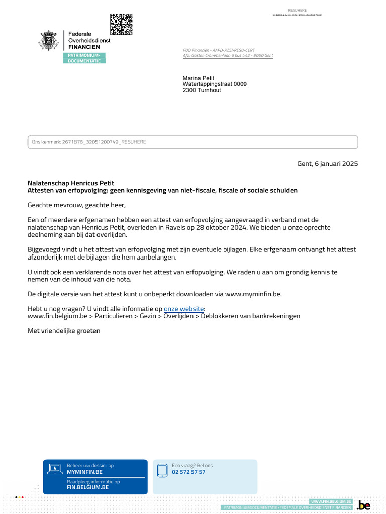 Attest Van Erfopvolging | PDF