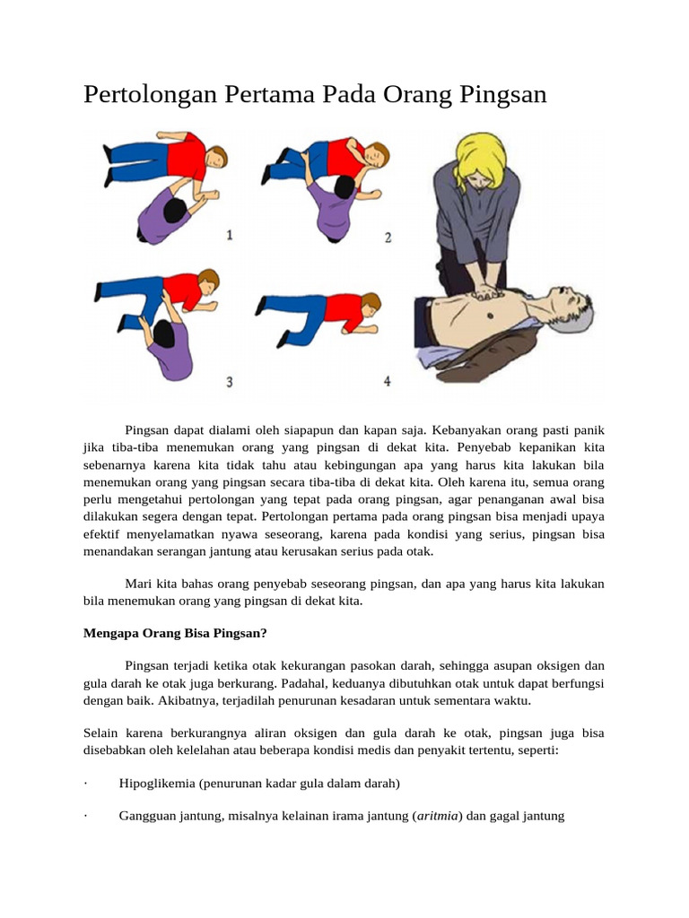 Pertolongan Pertama Pada Orang Pingsan | PDF