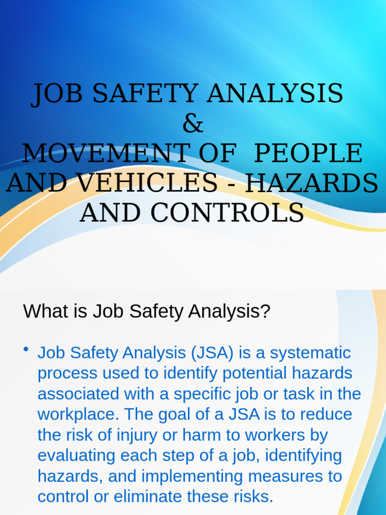Job Safety Analysis for Vehicle Hazards | PDF | Safety | Occupational ...