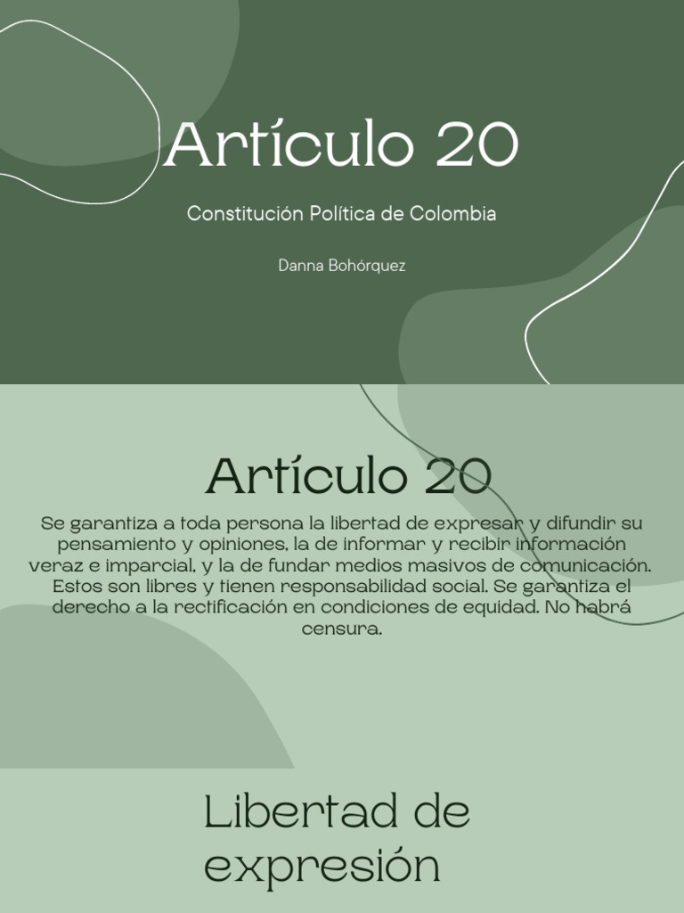 Libertad de Expresión en Colombia: Análisis | PDF | Libertad de ...