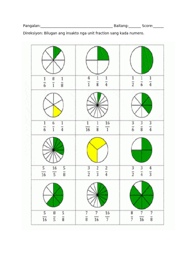 Math Fraction Activity | PDF