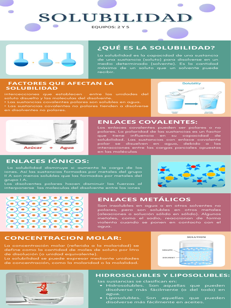 Infografía Solubilidad | PDF | Solubilidad | Concentración