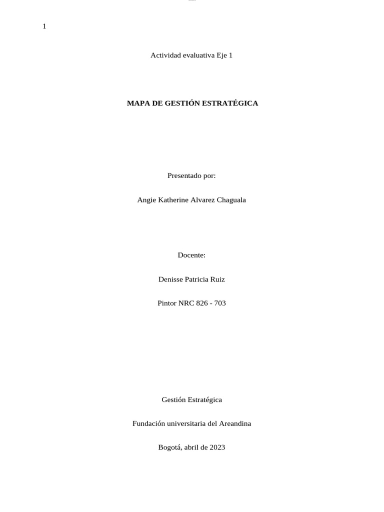 Gestion Estrategica Eje 1 | PDF | Gestión estratégica | Negocios económicos