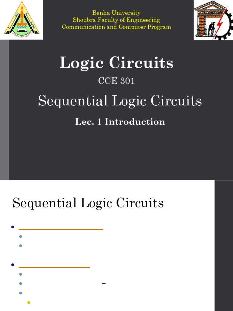 Lec1 Sequential Logic Circuits Introduction - 241213 - 195703 | PDF | Logic Gate | Information ...