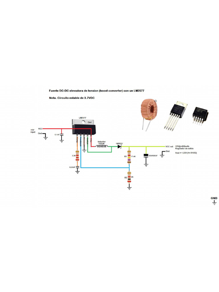 LM2577 Fuente DC-DC elevadora de tension (boost converter) con un ...