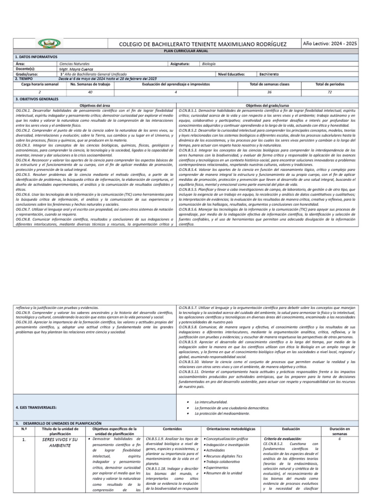 Pca 3ro Bio. Actual | PDF | Biodiversidad | Evolución