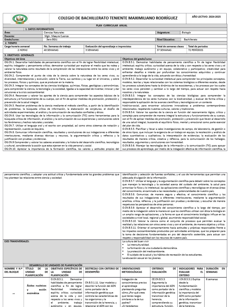 Pca de 3ro Bio | PDF | Genética | Adn