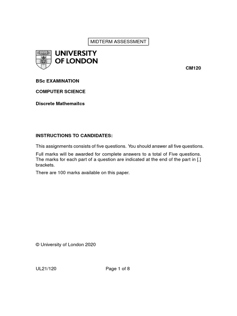 DM Midterm Assessment 2020 21 | PDF | Mathematics