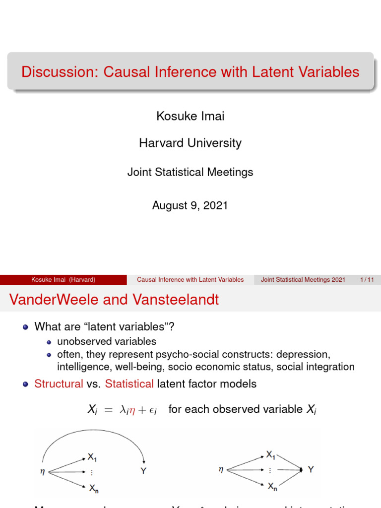 Causal Inference with Latent Variables | PDF | Statistics | Statistical ... Causal Inference with Latent Variables | PDF | Statistics | Statistical ...