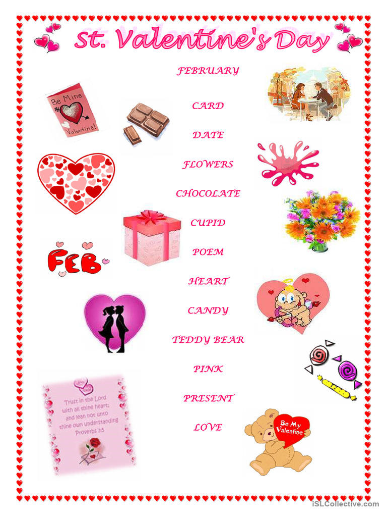 St. Valentine's Day - Matching Vocabulary | PDF