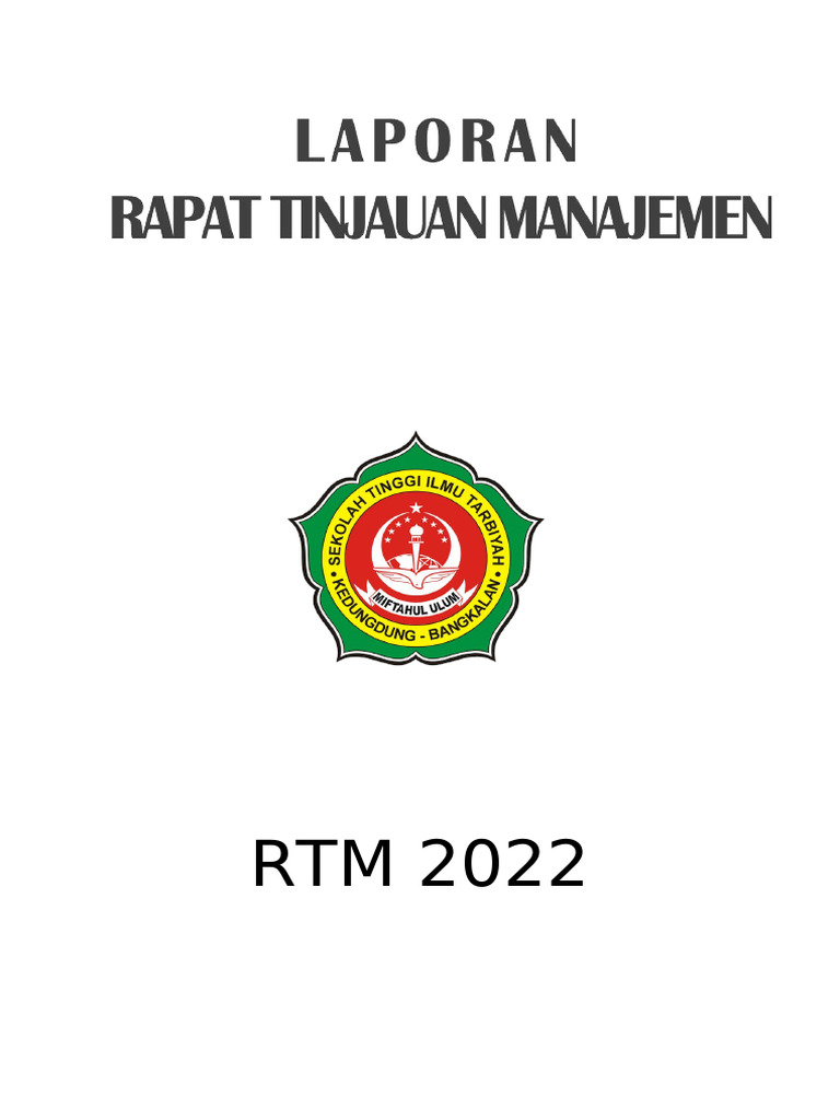 Laporan Rapat Tinjauan Manajemen (RTM) - Ubbg - 2022 | PDF