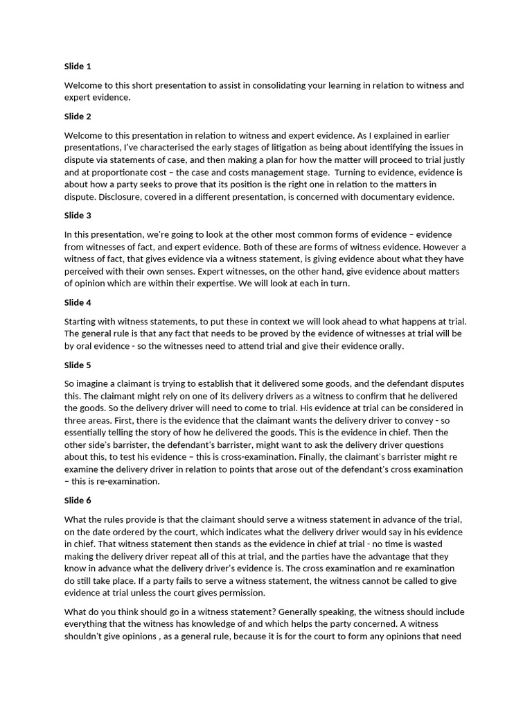 Understanding Witness and Expert Evidence | PDF | Expert Witness | Witness