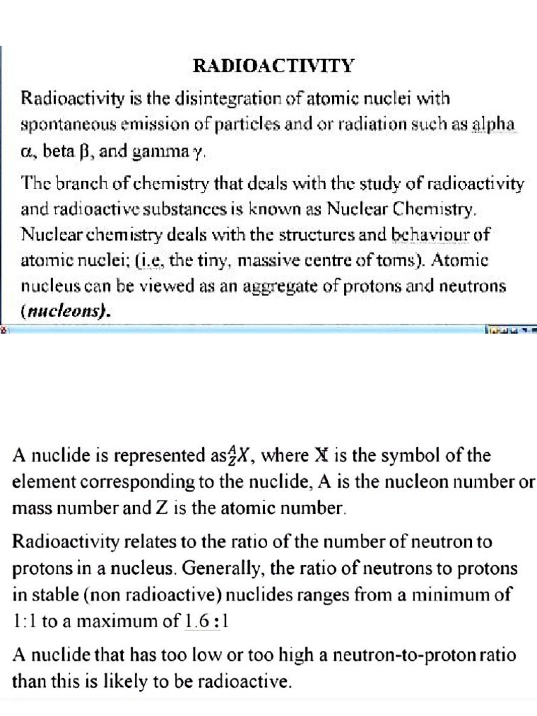 Radioactivity (ONLINE CLASS) Lecturer Note | PDF