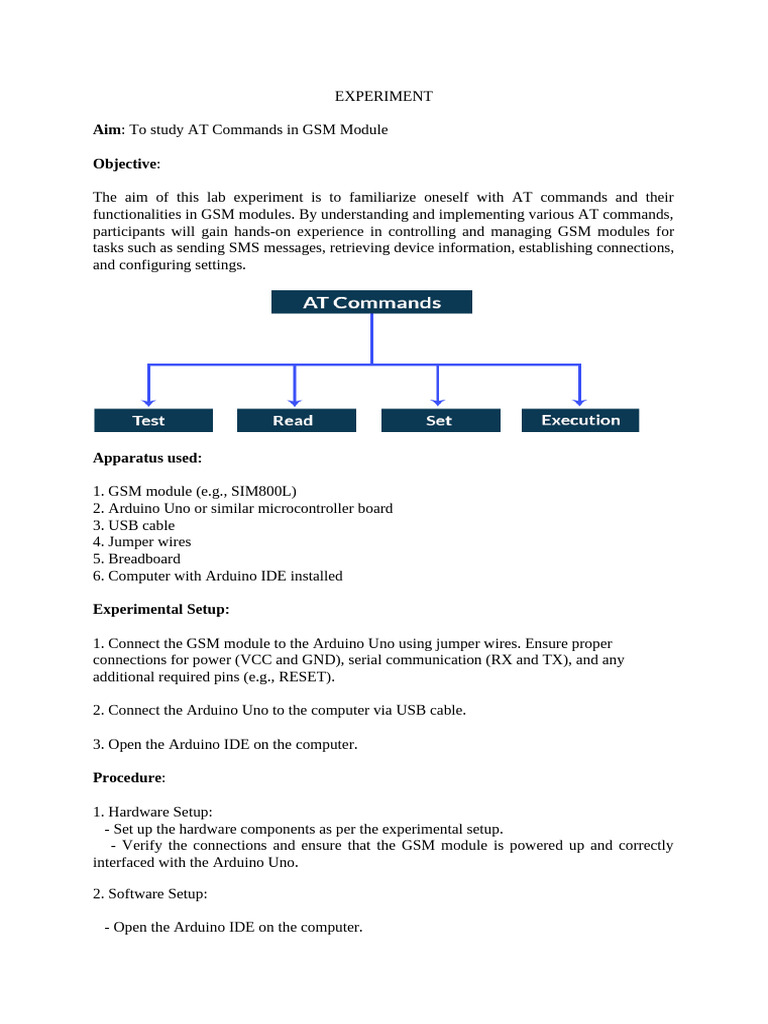 AT Commands Are Instructions Used To Control A Modem | PDF | Arduino | Computer Architecture