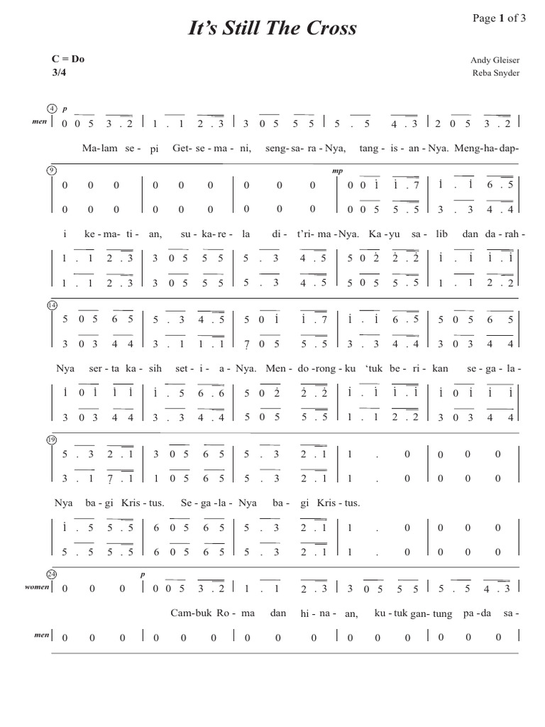 Sheet Music: It's Still The Cross | PDF