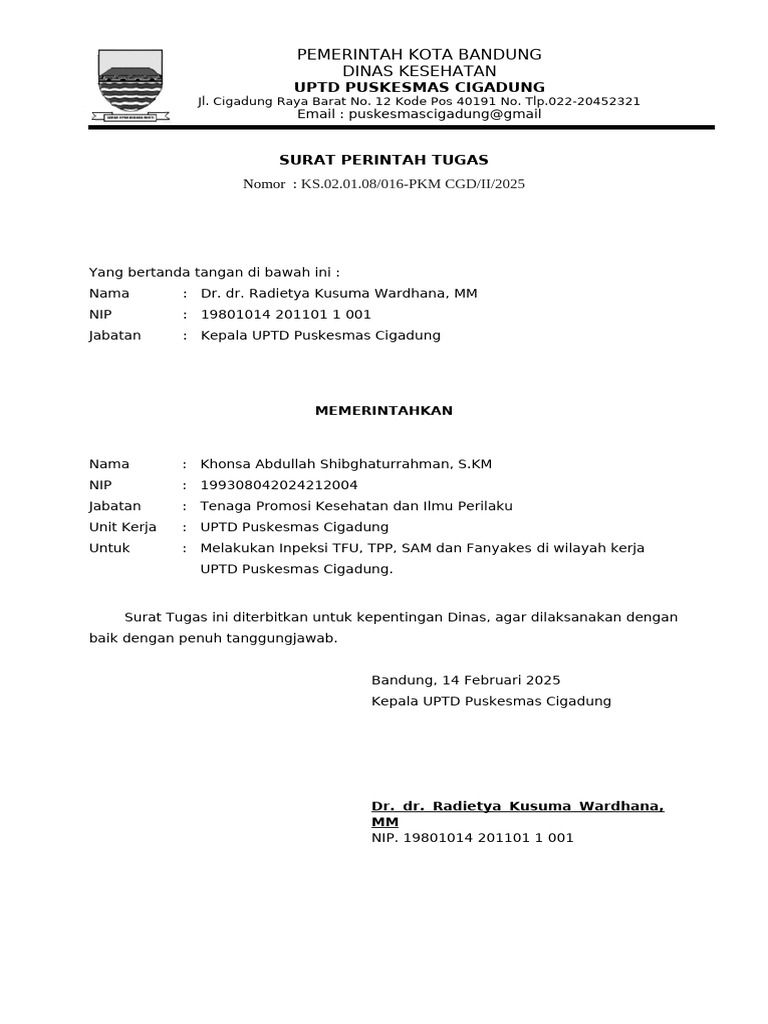 Format - Surat Tugas - 24 | PDF