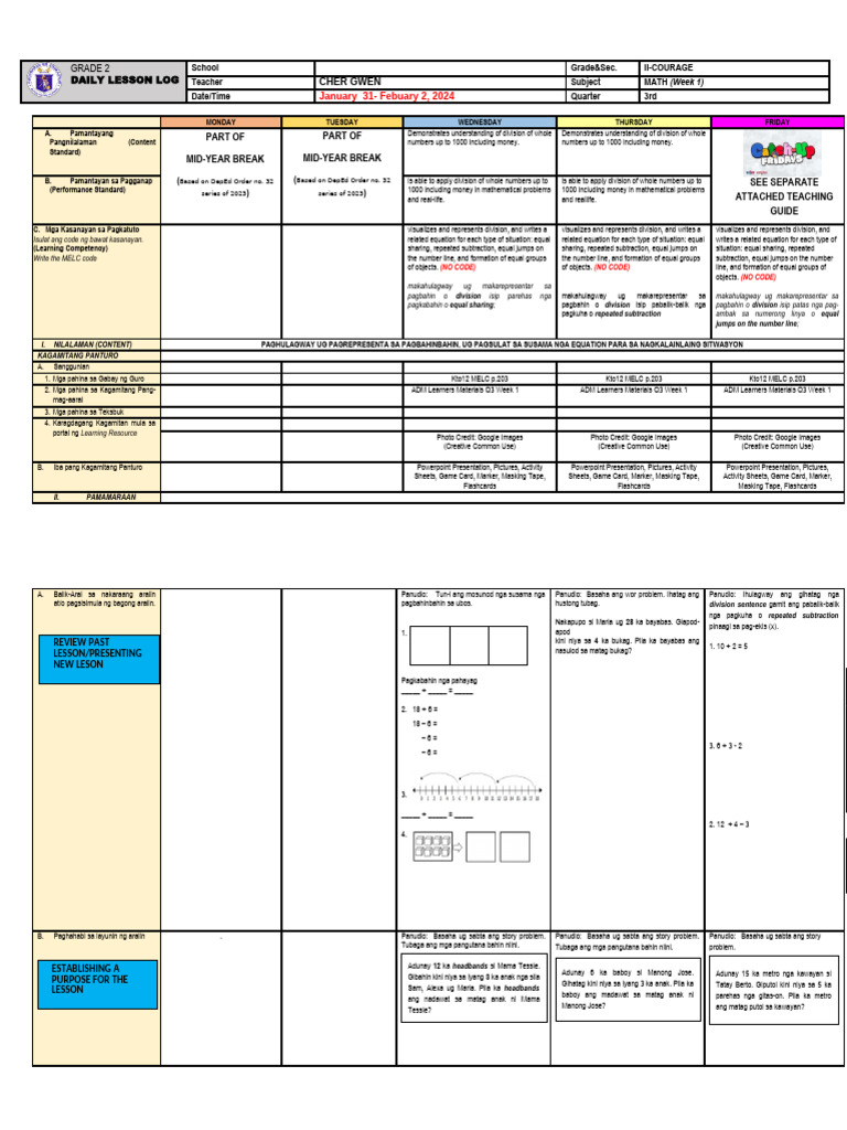 Q3 DLL Math2 Week-1 | PDF