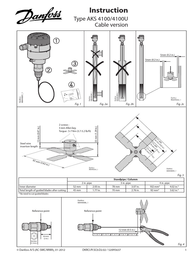 Danfoss AKS 4100 Installation Guide | PDF | Electrical Wiring | Pipe ...