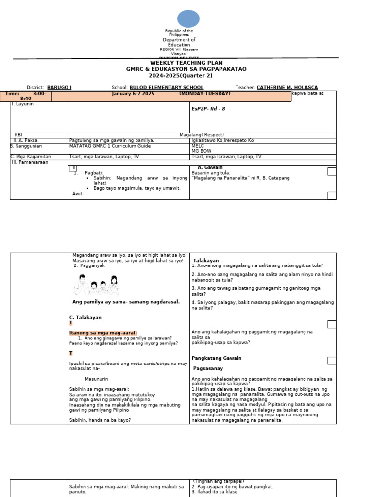 DLP Q3 W4 D1 Mon Tues | PDF