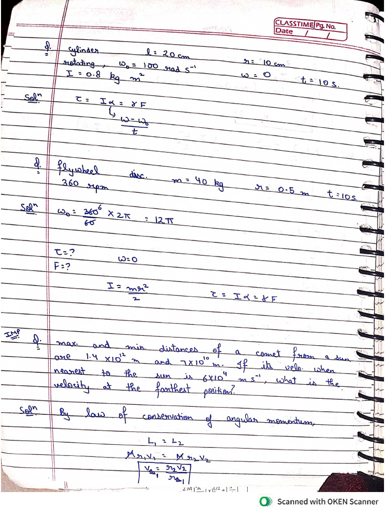 Rotation Imp Ques | PDF