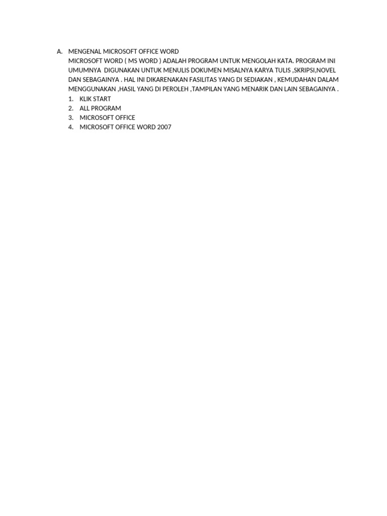 Mengenal Microsoft Office Word | PDF Mengenal Microsoft Office Word | PDF