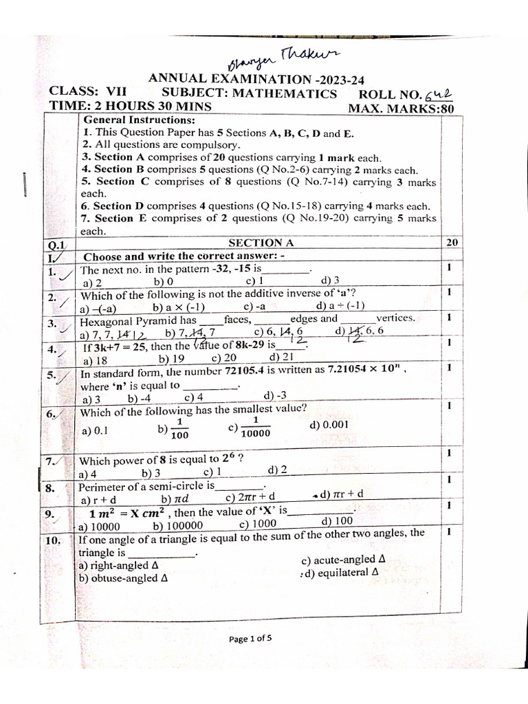Maths Paper - MAV Final | PDF