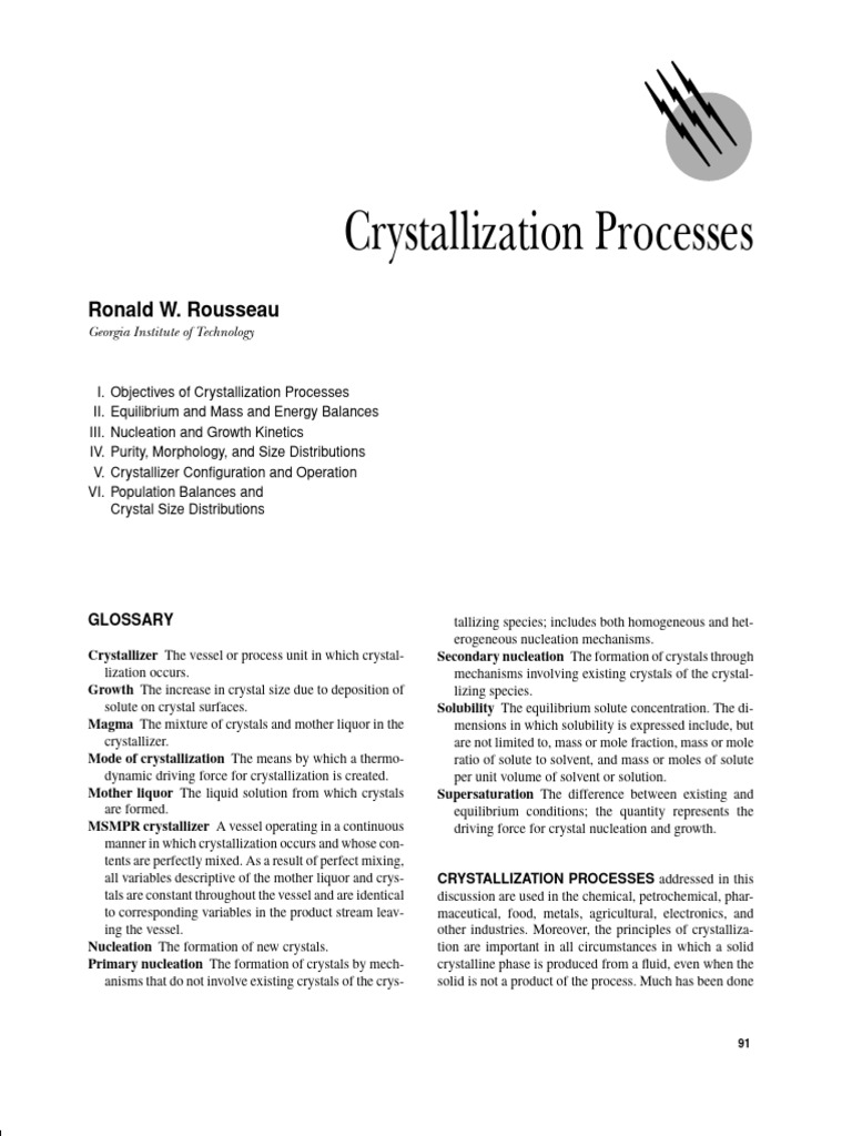 Crystallization Process - Encylopedia of Science | PDF | Crystallization | Solubility