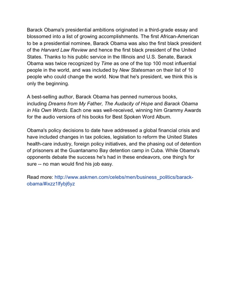 Barack Obama | PDF | Barack Obama | Presidents Of The United States