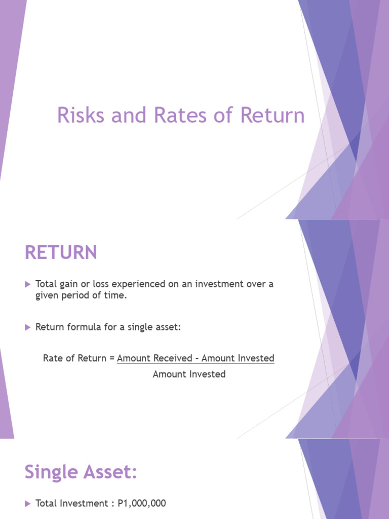 Rates and Risks of Return Solved | PDF | Financial Risk | Capital Asset ...