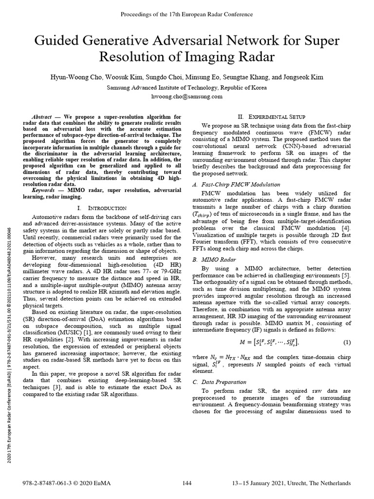 Guided_Generative_Adversarial_Network_for_Super_Resolution_of_Imaging_Radar | PDF | Radar ...