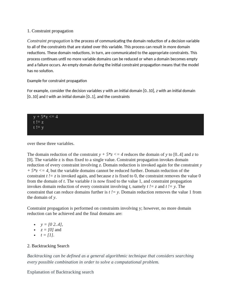 Constraint Propagation and Backtracking | PDF | Artificial Intelligence | Intelligence (AI ...