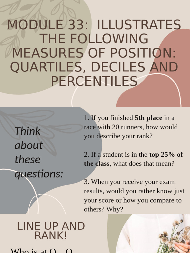 Understanding Quartiles, Deciles, Percentiles | PDF | Median | Quartile