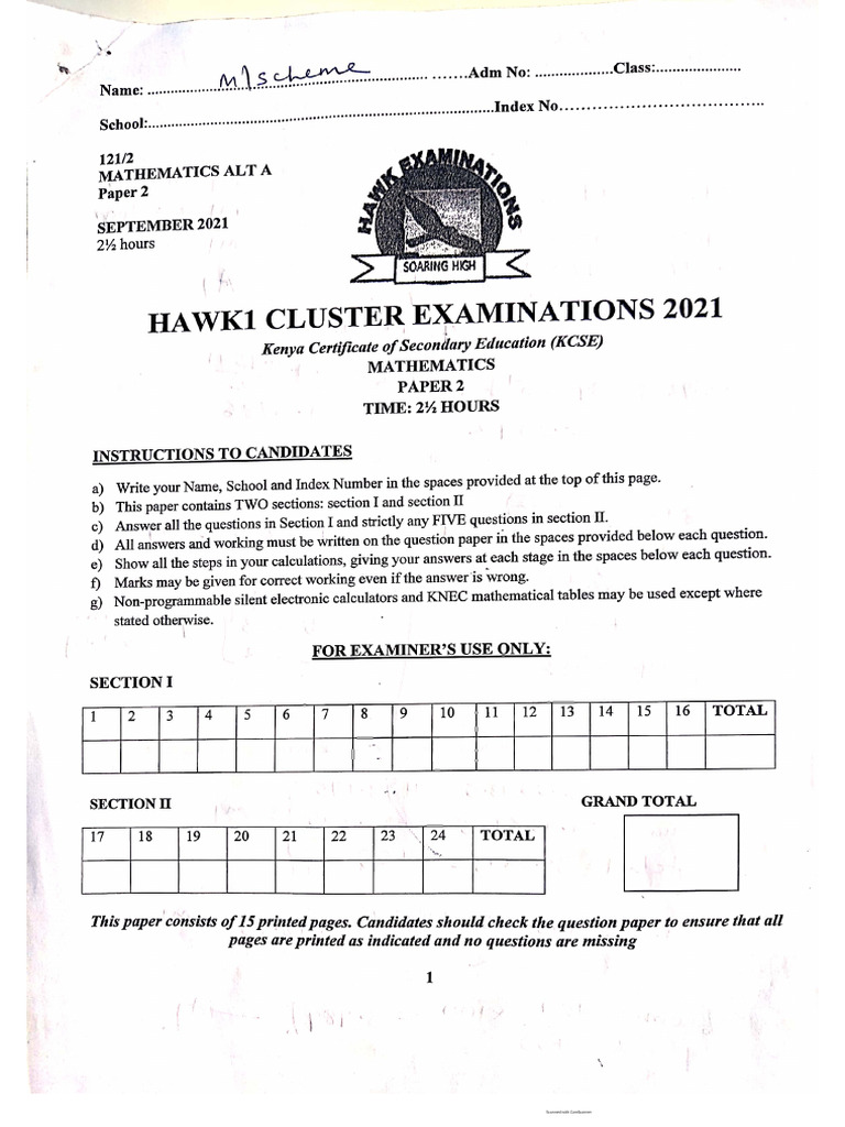 Hawk Maths PP2 M-Scheme - 1637175911 | PDF
