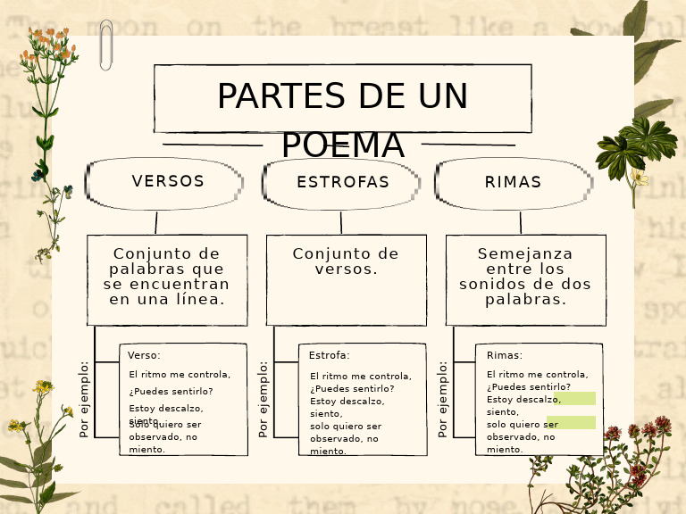 Partes de un Poema: Versos y Rimas | PDF