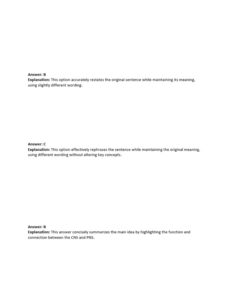 Pembahasan Restating, Paraphrasing, Summarizing | PDF | Nervous System ...
