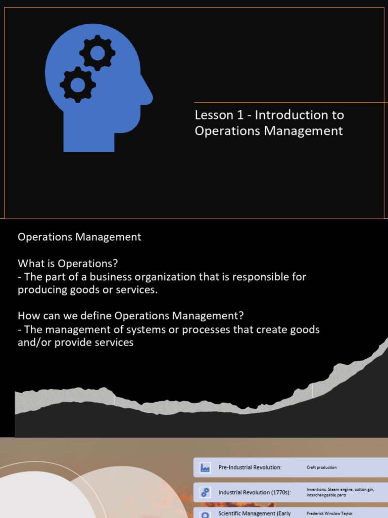 Lesson 1 - Operations Management | PDF | Operations Management | Supply Chain
