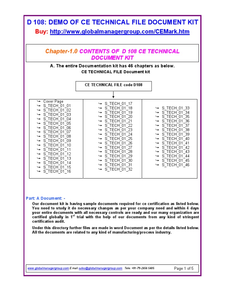 Demo of CE Technical File Document Kit | Packaging And Labeling ...