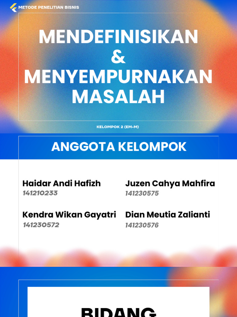 Defining and Refining The Problem | PDF