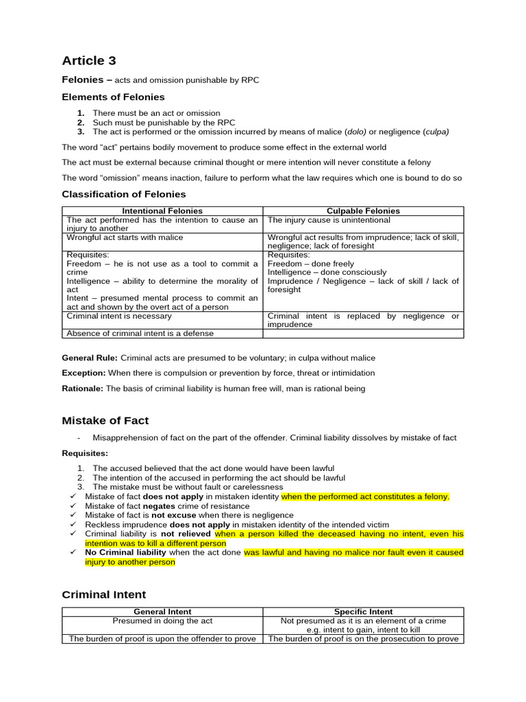 Article-3 | PDF | Criminal Law | Intention (Criminal Law)