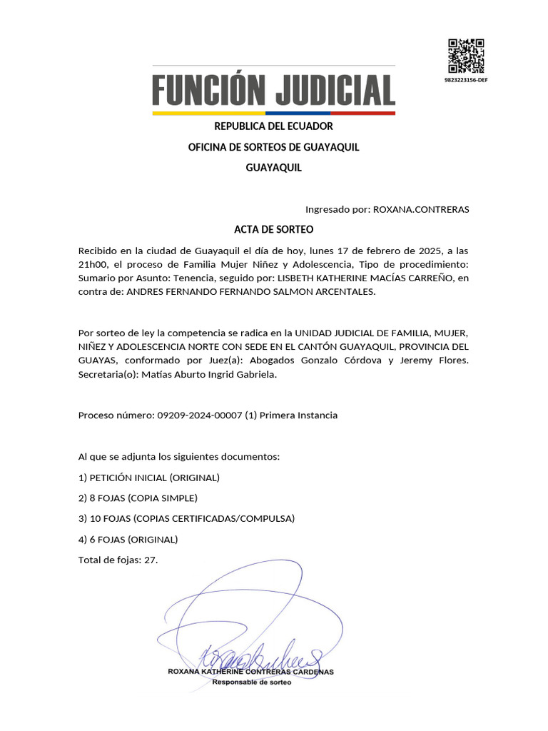 Acta de Sorteo | PDF