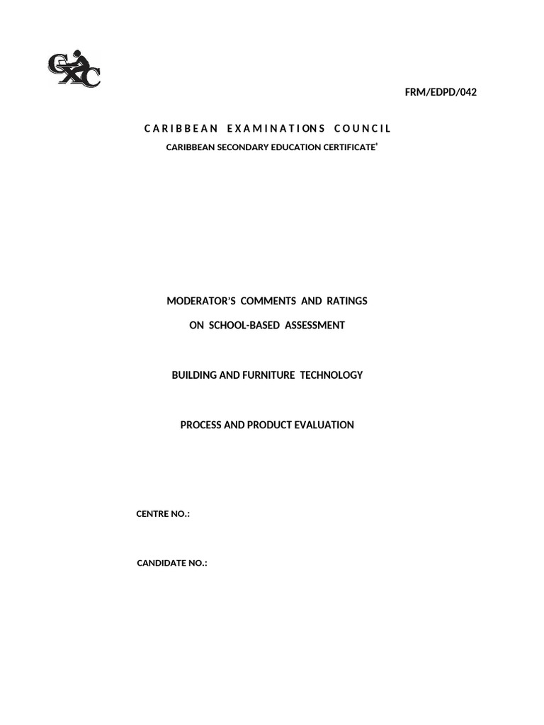 Building and Furniture Technology SBA Outline | PDF | Specification ...