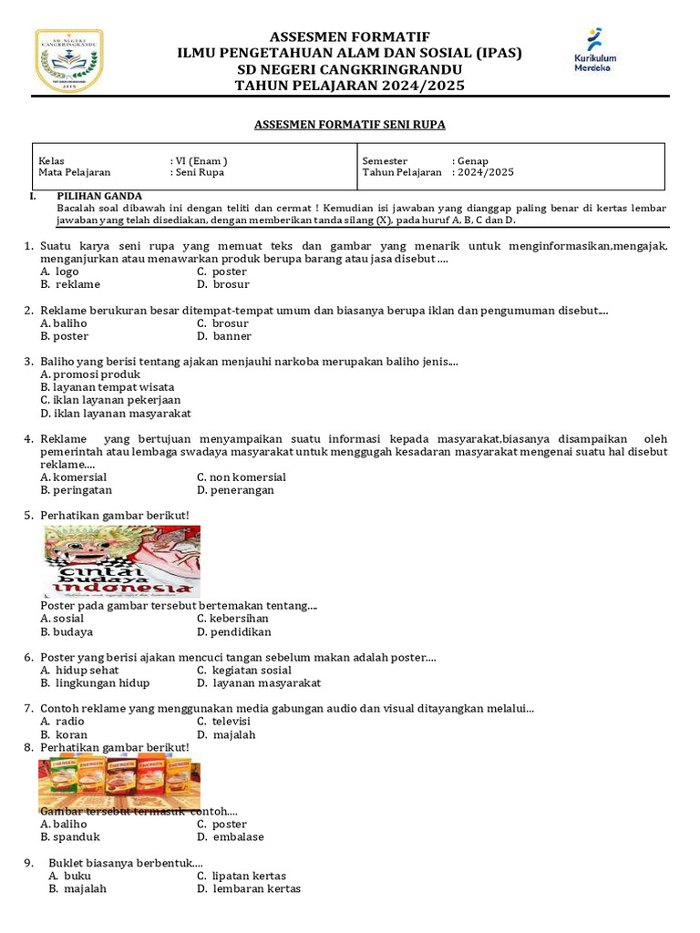 Soal SBDP Kelas 6 | PDF