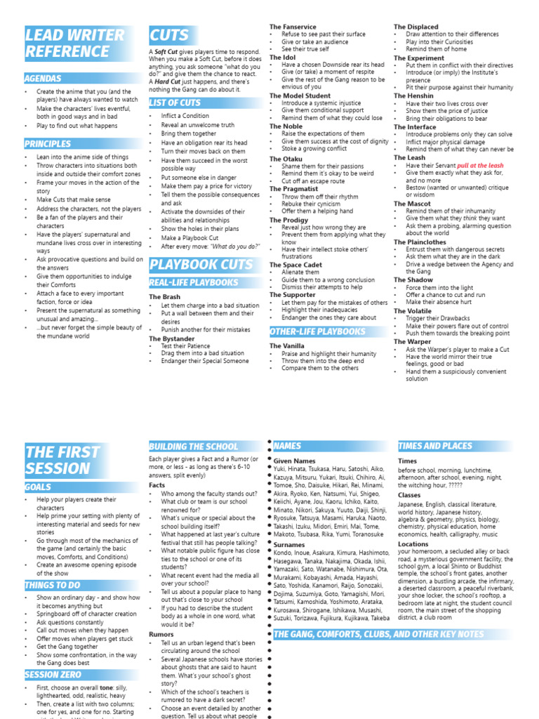 Anime RPG Writing Guide | PDF