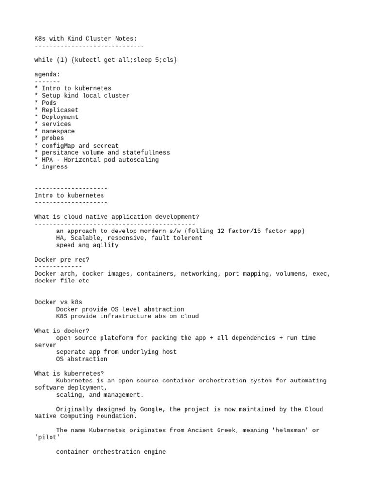 5-k8s with kind cluster sept 2024 | PDF | Computing | Distributed Computing Architecture