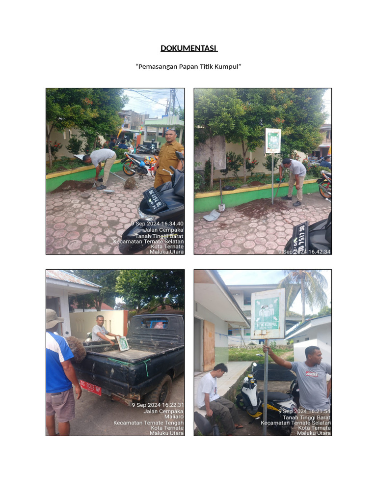 DOKUMENTASI Pasang Papan Titik Kumpul | PDF