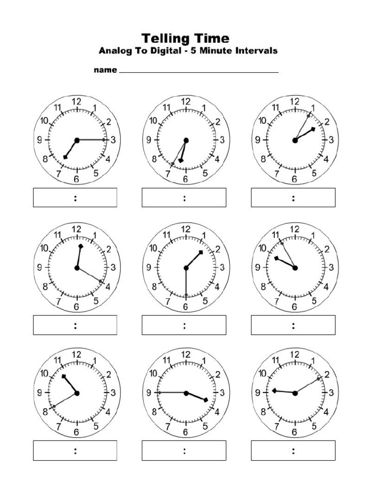 Telling The Time Activity | PDF