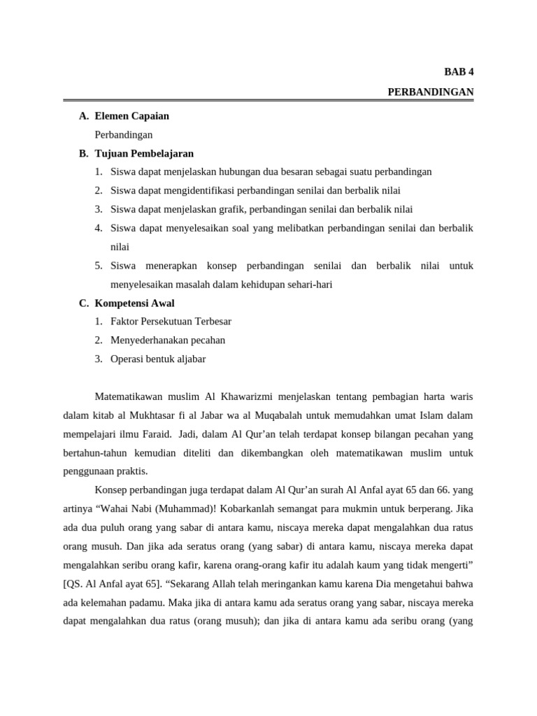 Bab 4 Perbandingan | PDF