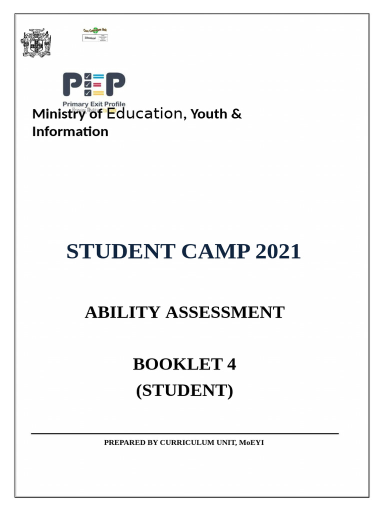 PEP Ability Test Student Assessment Guide | PDF | Mountains | Curriculum