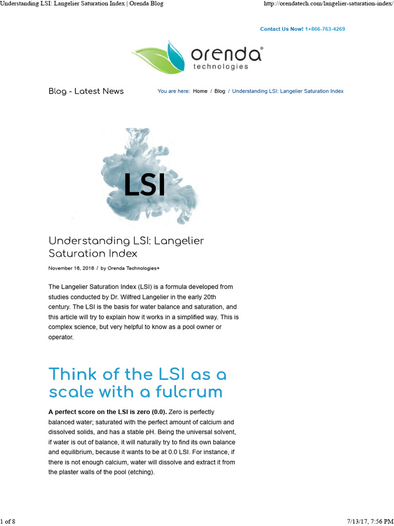 Understanding LSI_ Langelier Saturation Index _ Orenda Blog | PDF ...